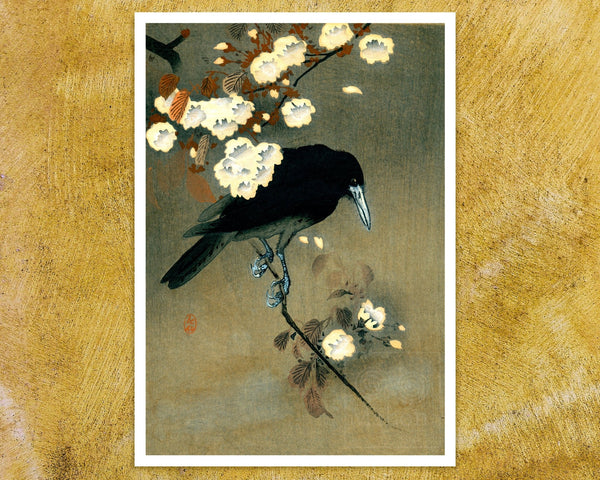 Ohara Koson Crow and Cherry Blossom - Fine Art Print – Mabon Gallery